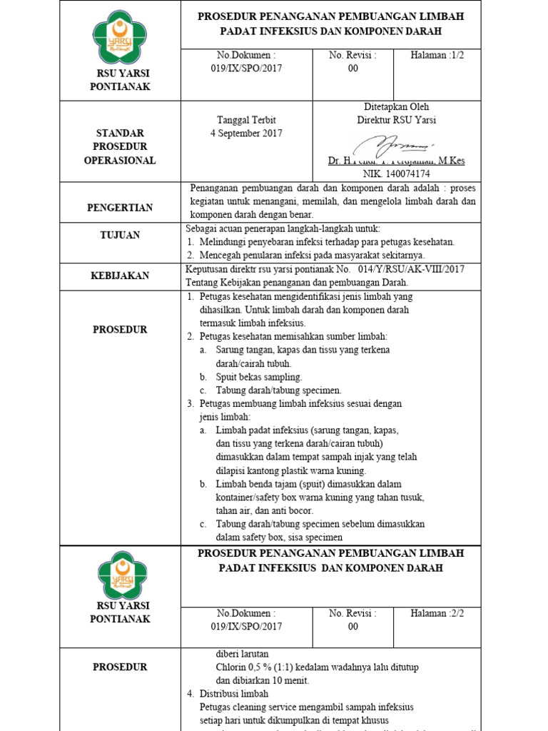 Spo Penanganan Darah | PDF