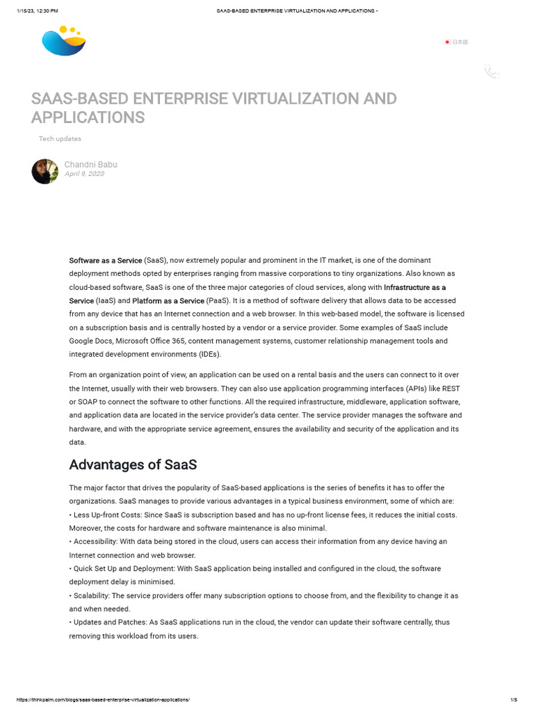 Saas-Based Enterprise Virtualization and Applications | PDF
