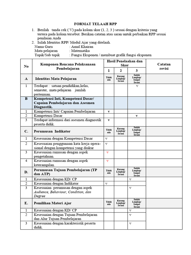 LA Telaah RPP Berdiferensiasi Dan KSE P3 | PDF