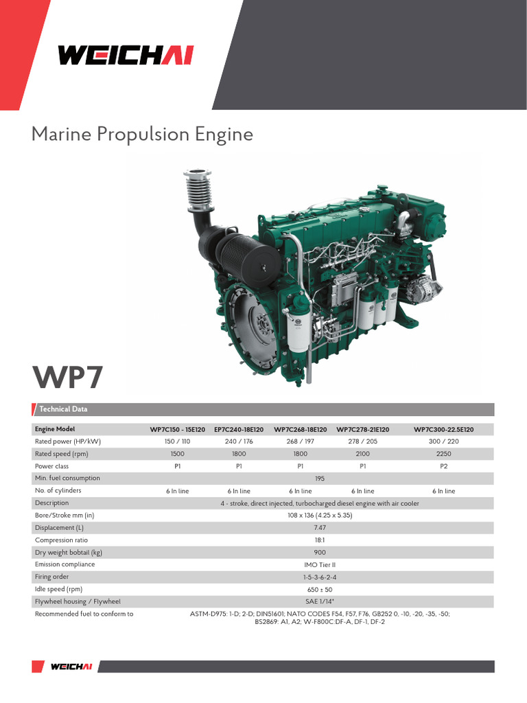 9976 Weichai WP7 Spec Sheet Revl | PDF
