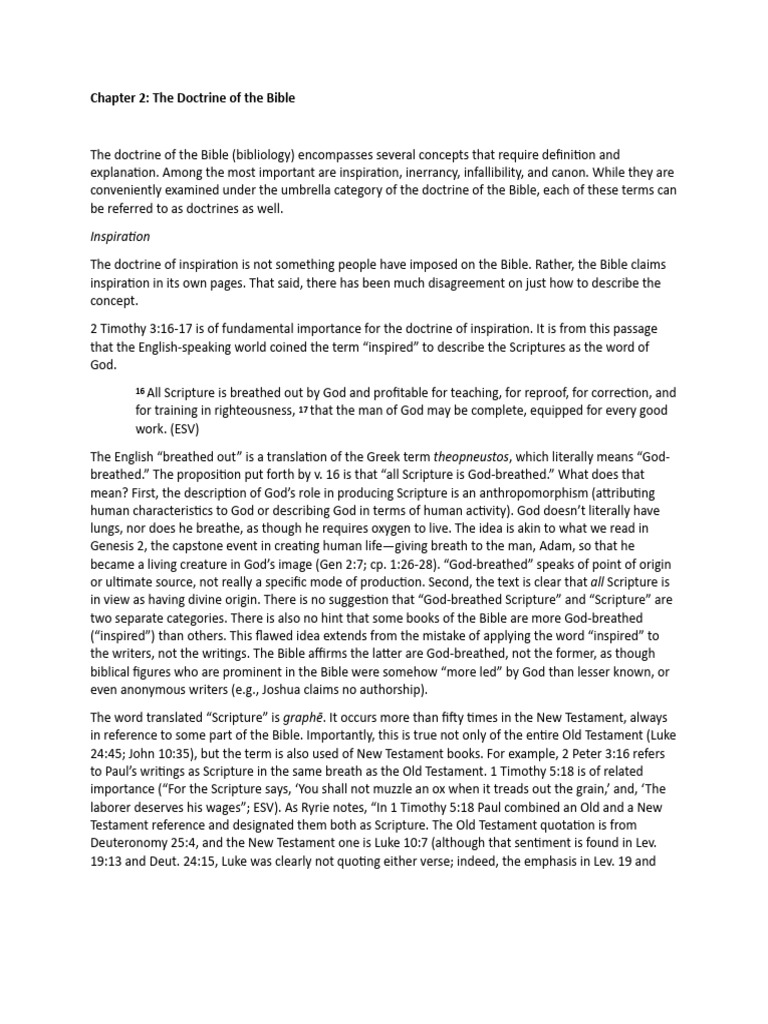First Steps in Bible Doctrine CHAPTER 02 | PDF