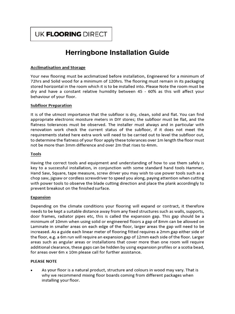 Herringbone Installation Guide | PDF