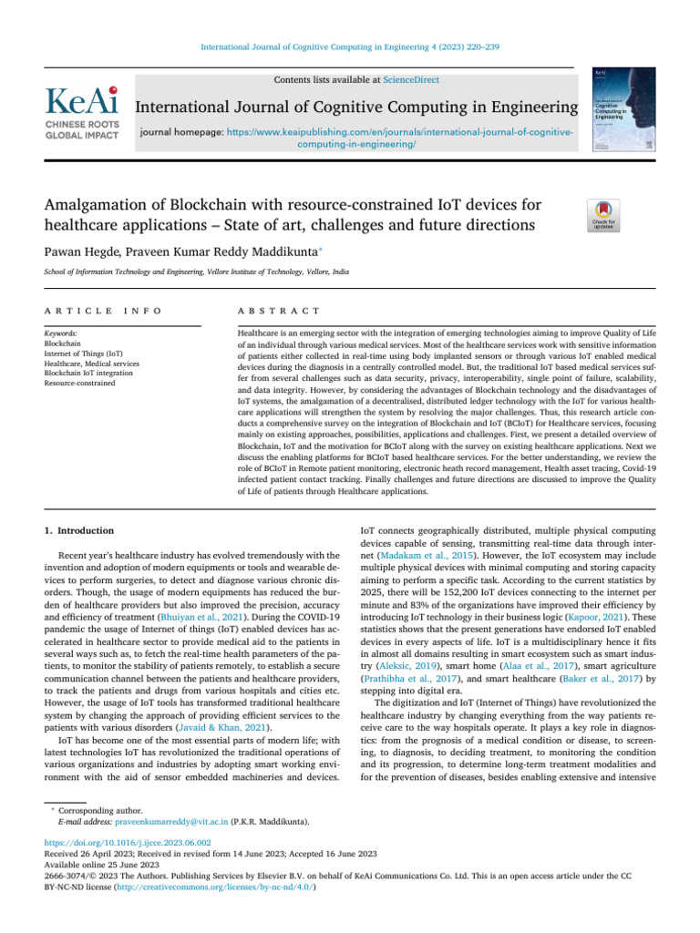 Blockchain - IoT Devices For Healthcare Applications | PDF