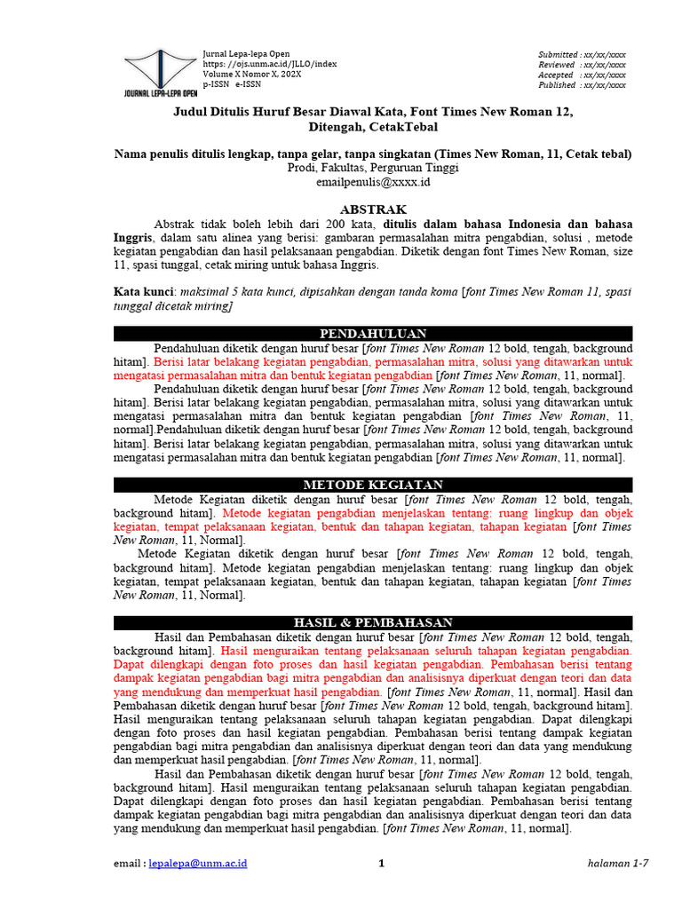 Template Jurnal Lepa-Lepa | PDF