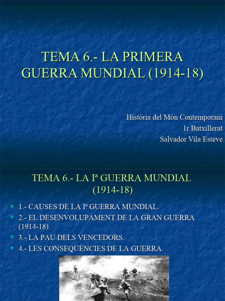Tema 6 La Primera Guerra Mundial 191418 1231009686965173 1 | PDF