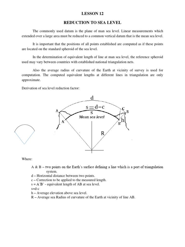 12-CE211-18 Lesson 11 - Reduction To Sea Level - 2CE-4n | PDF