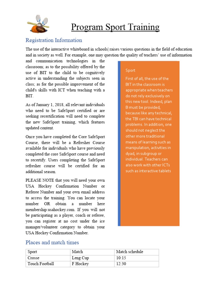 SafeSport Training & Registration | PDF
