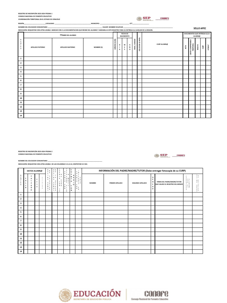 Anexos Control Escolar | PDF