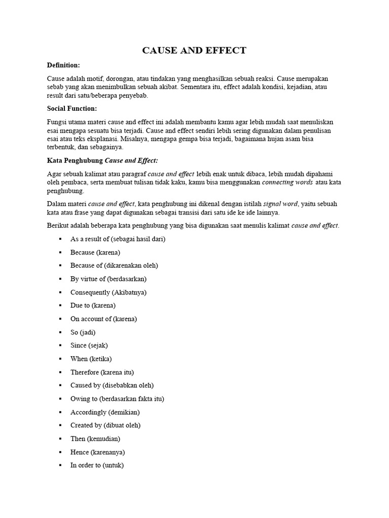 Cause and Effect | PDF