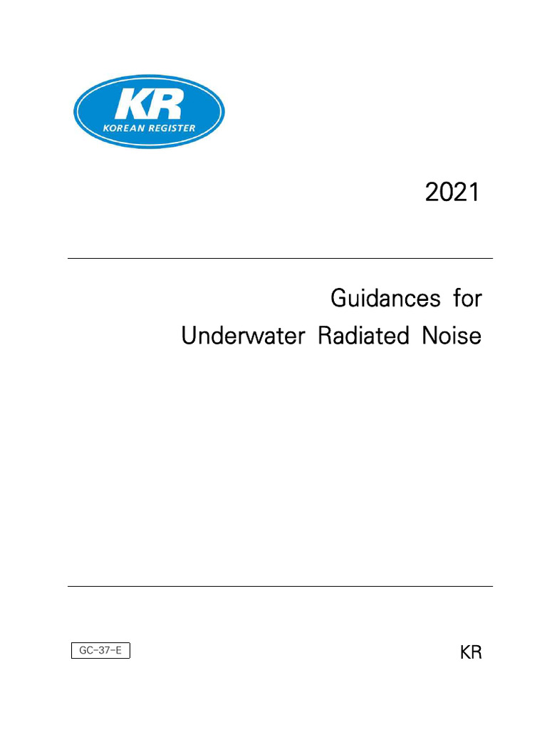Guidances For Underwater Radiated Noise | PDF