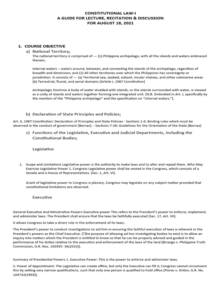 Consti 1 Mid-Term-Reviewer | PDF