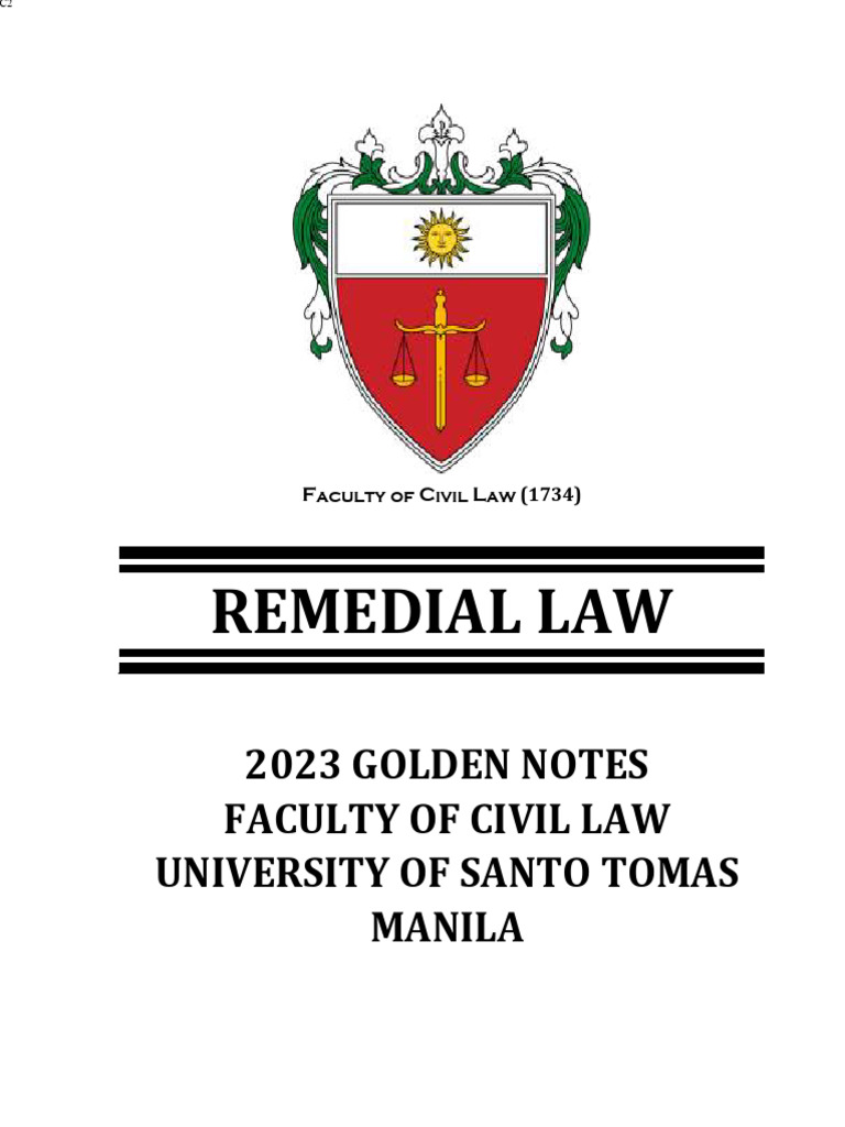 2023 Ust Golden Notes Remedial Law 2 | PDF 2023 Ust Golden Notes Remedial Law 2 | PDF