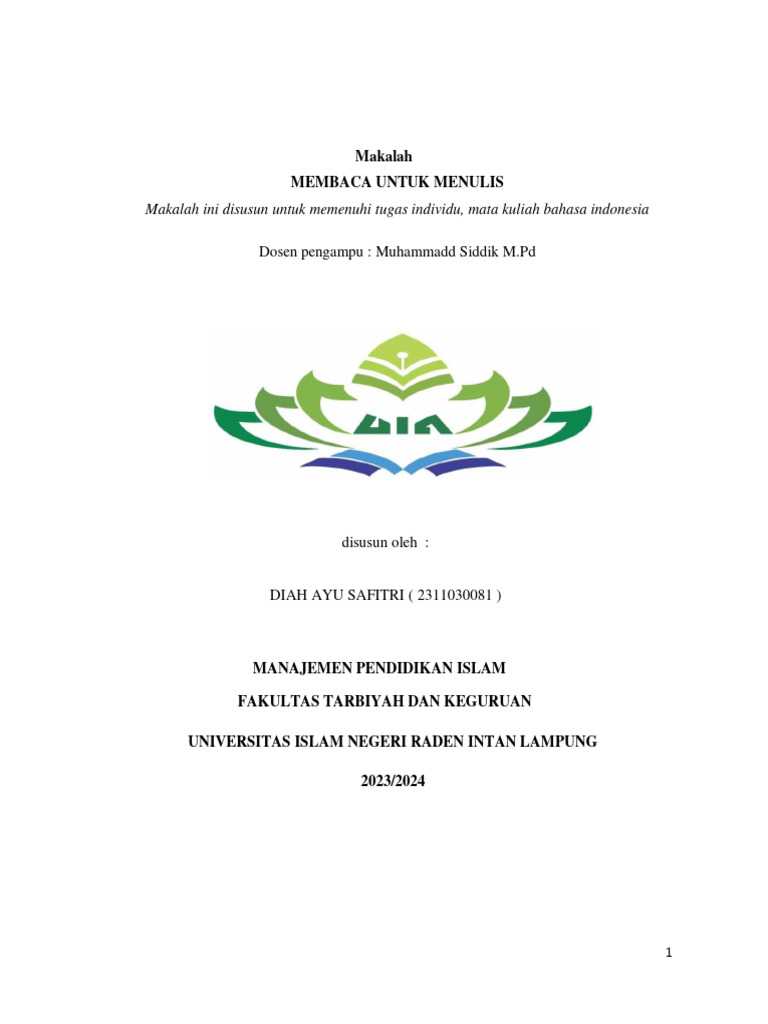 Makalah Diah B.Indo | PDF