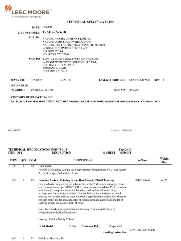 1 - Technical Specification & Nameplate Photo | PDF