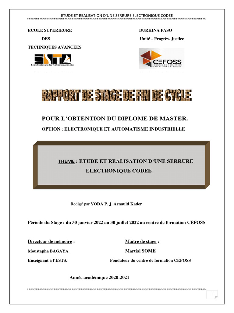 Rapport de Soutenance 32 33 Corrige | PDF