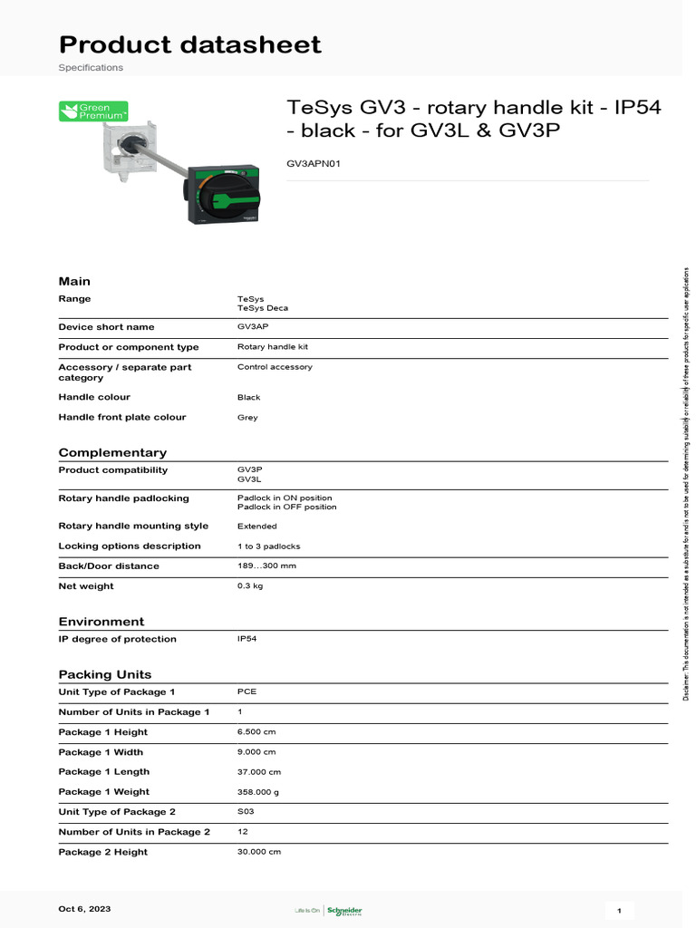 TeSys Deca - Frame 3 - GV3APN01 | PDF