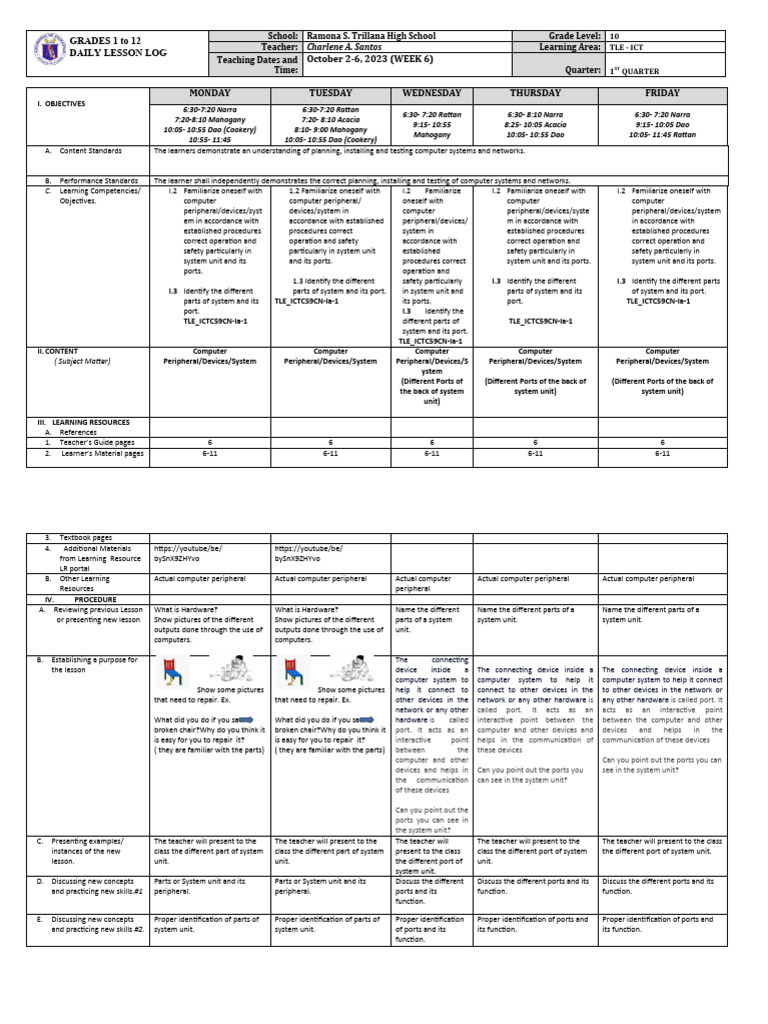 DLL Tle-Ict-Css-10 Q1 W6 | PDF