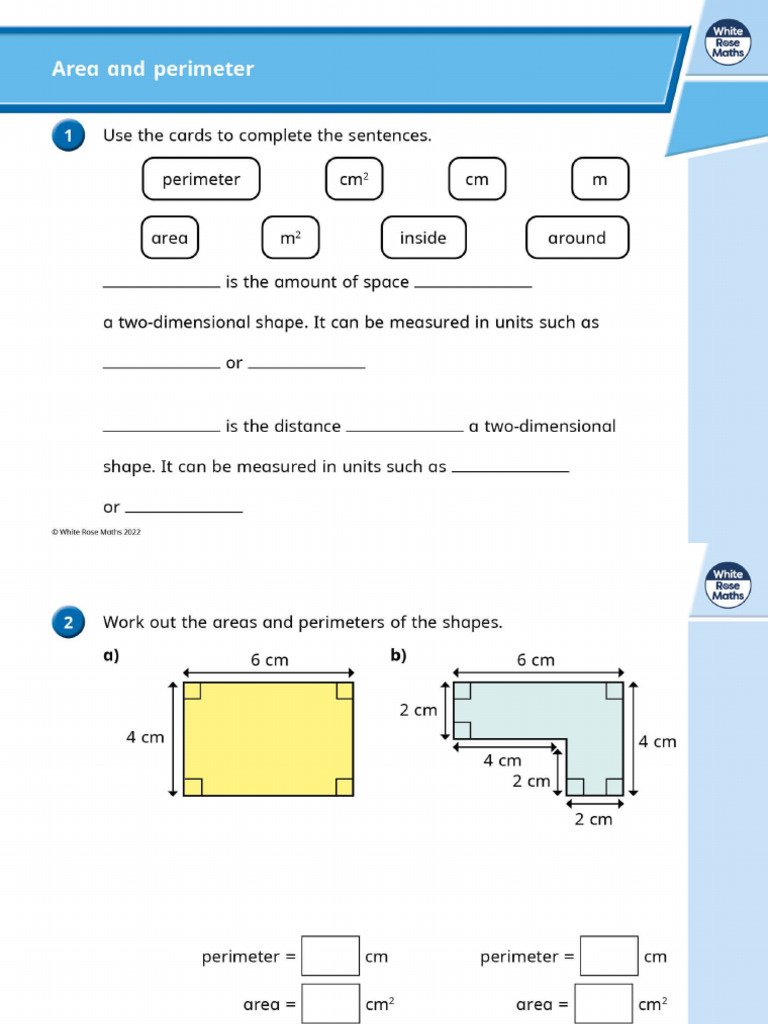 Y6 Spring Block 5 PPT2 Area and Perimeter 2022 | PDF