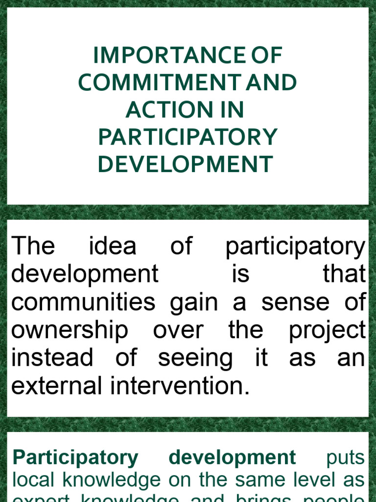 3 - Importance of Commitment and Action in Participatory Development ...