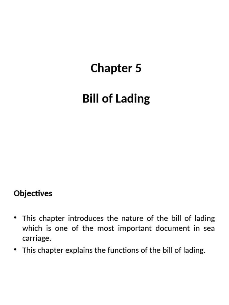 Chapter 5 Bill of Lading.ppt | PDF