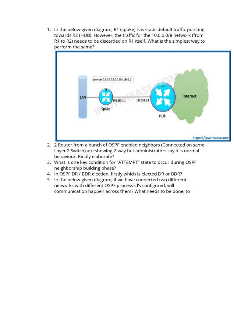 Scenario Questions | PDF | Routing | Computer Engineering