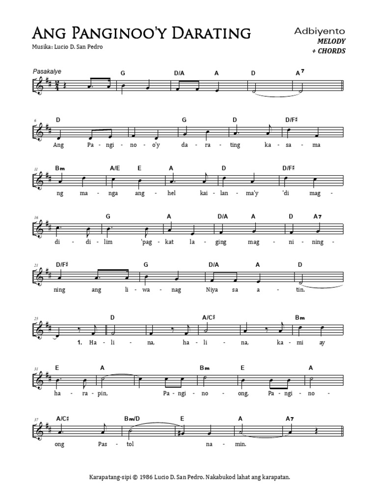 Ang Panginoo'y Darating (San Pedro) | PDF