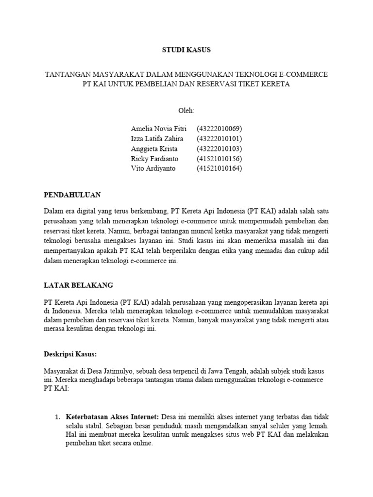 Studi Kasus PT KAI | PDF