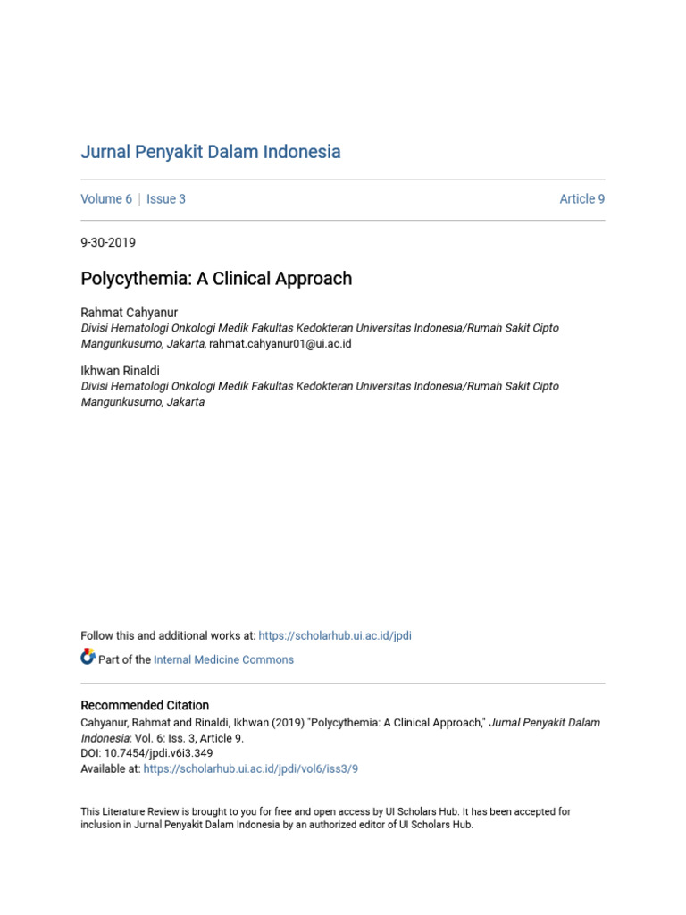 Polycythemia - A Clinical Approach | PDF