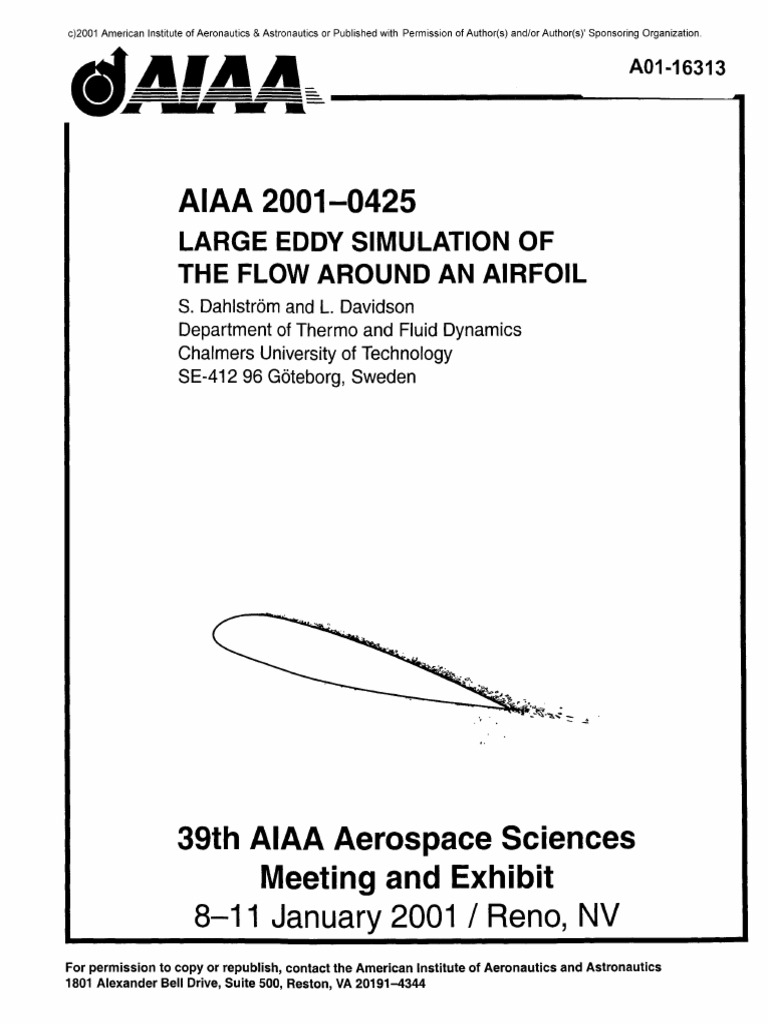 Ai'A A: AIAA 2001-0425 | PDF