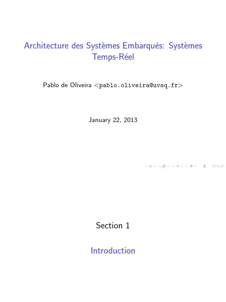 Architecture Des Systèmes Embarqués Systèmes Temps Réel Pdf