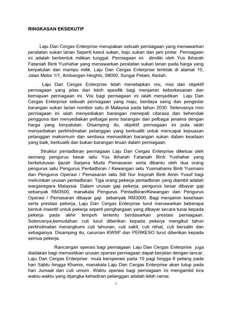 Ringkasan Eksekutif Yus | PDF