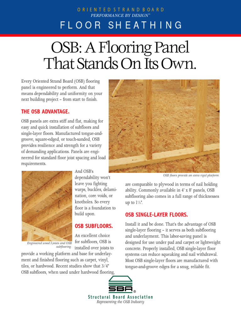 OSB Floor Joist Spacing | PDF | Flooring | Secondary Sector Of The Economy