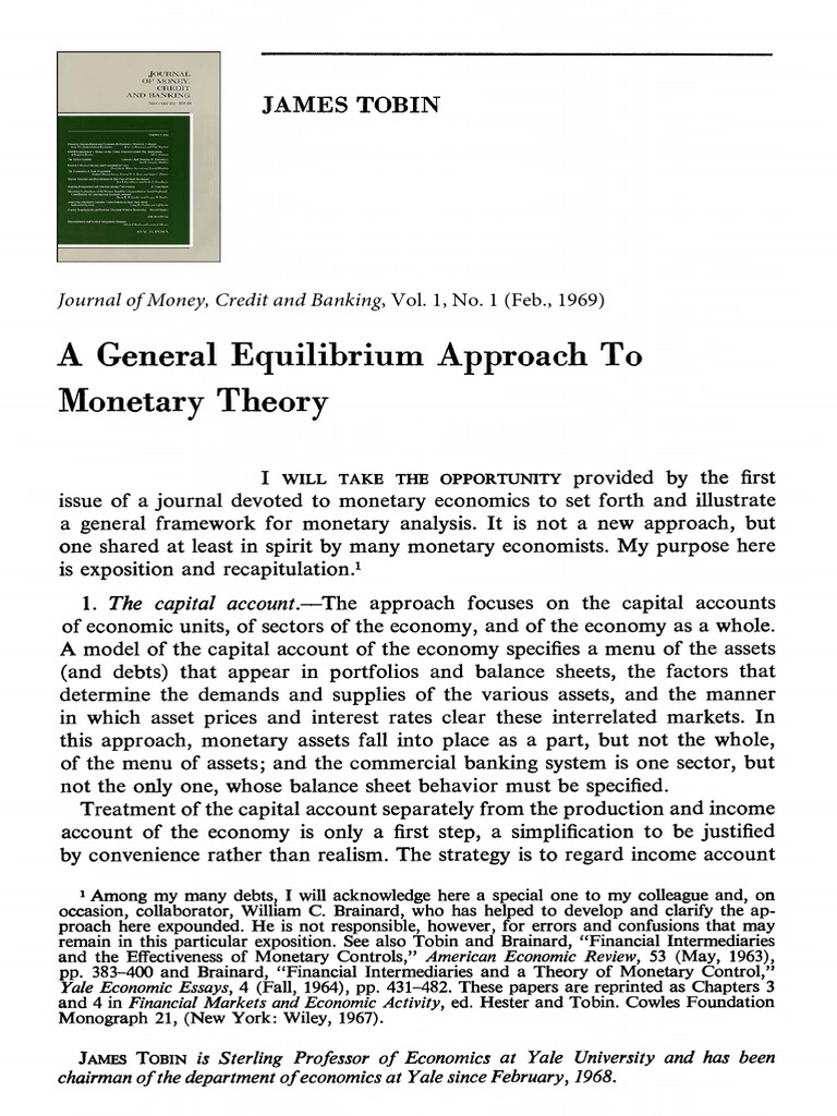 Tobin 1969 | PDF