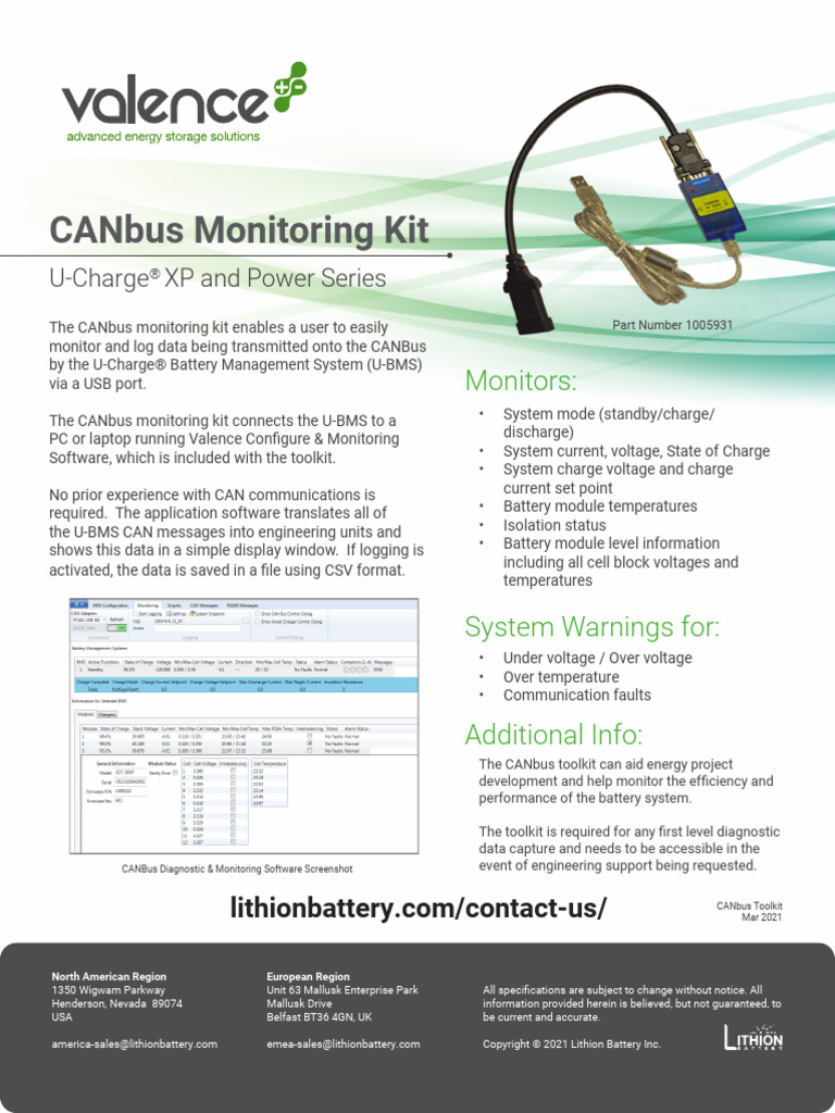 Valence CANBus Toolkit Datasheet 210623 | PDF