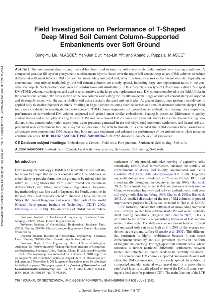 S. Y. Liu - Field Investigations On Performance of T-Shaped Deep Mixed ...