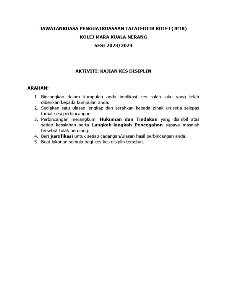 Implikasi Kes Disiplin Pelajar KMKN | PDF | Karier & Perkembangan
