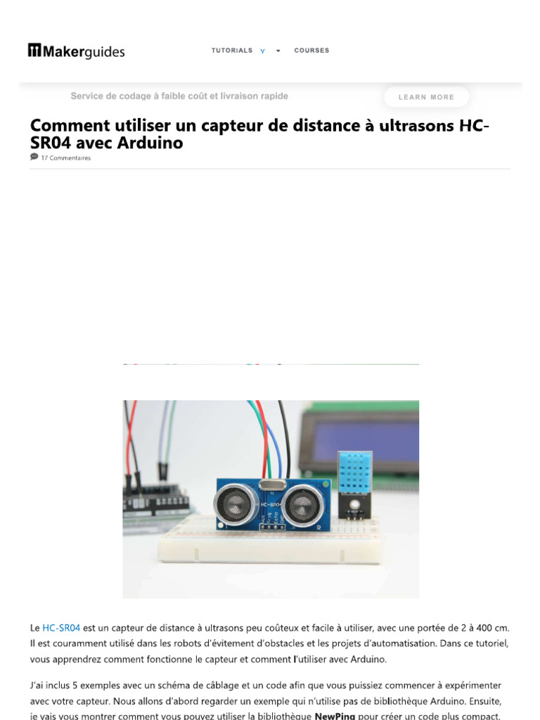 Capteur Ultra Son HC-SR04 | PDF