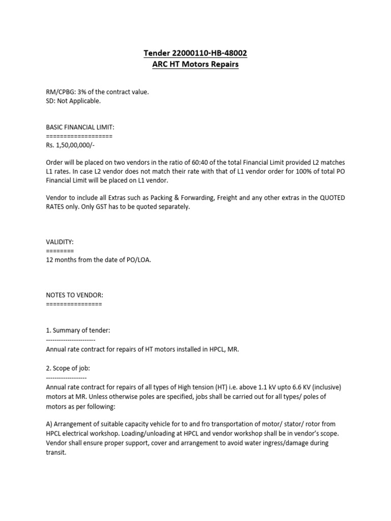 HPCL Scope of Work | PDF | Technology & Engineering