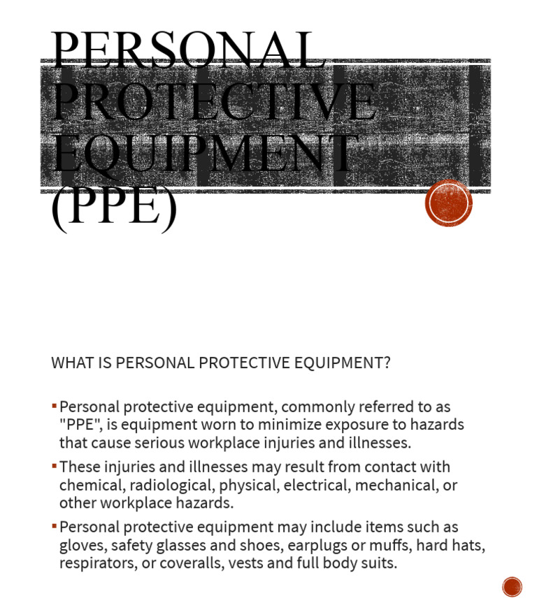 Personal Protective Equipment (PPE) | PDF