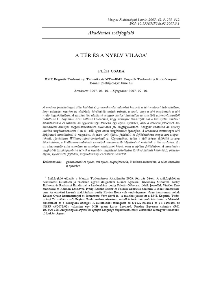 A Térés A Nyelvvilága | PDF