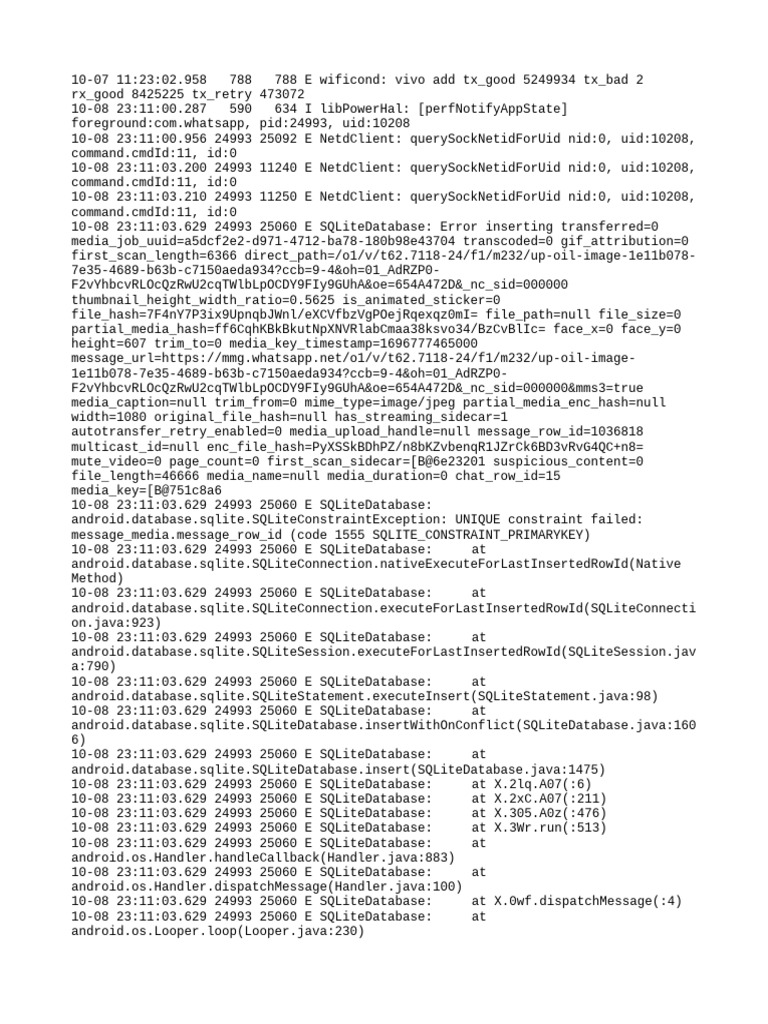 Log | PDF | Java (Programming Language) | Databases