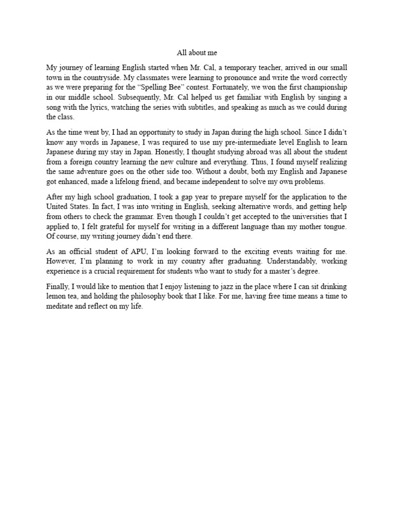 My Journey Learning English and Beyond | PDF | Language Arts ...