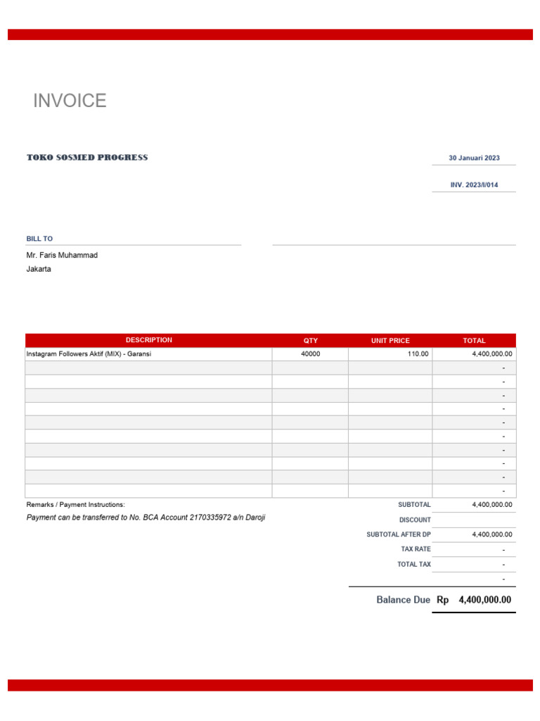 Contoh Invoice | PDF
