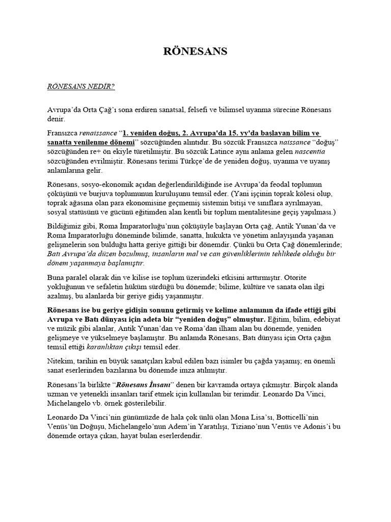 RÖNESANS | PDF