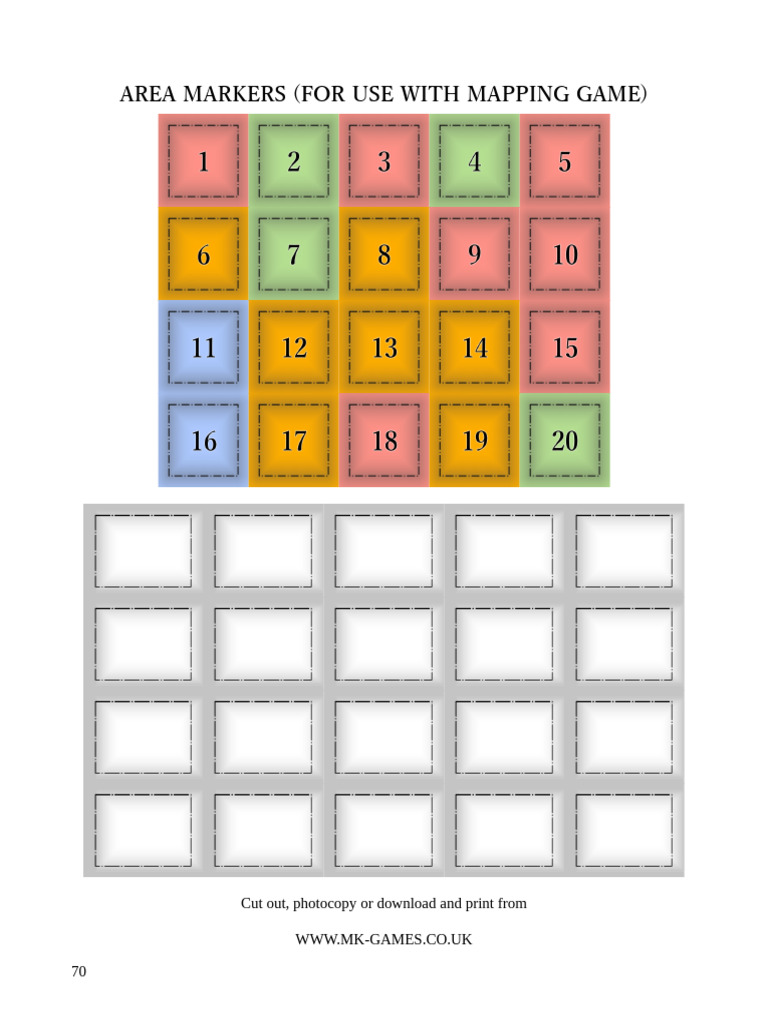 D100 Dungeon - AREA MARKERS (FOR USE WITH MAPPING GAME) | PDF