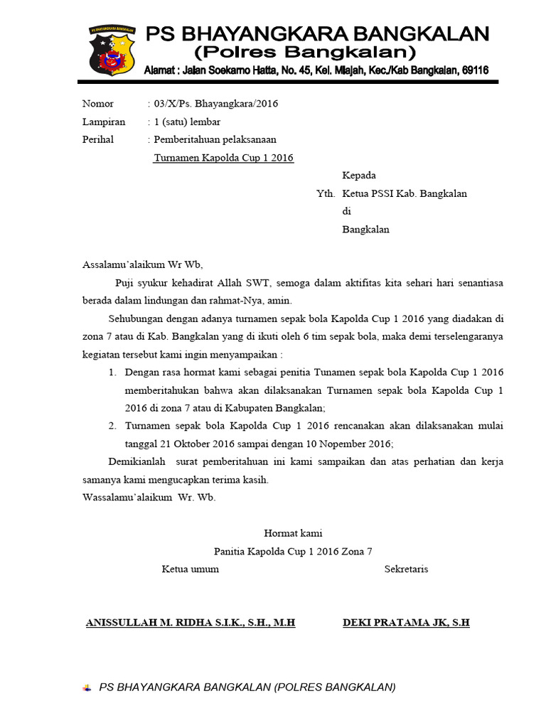 Surat Ijin PSSI | PDF