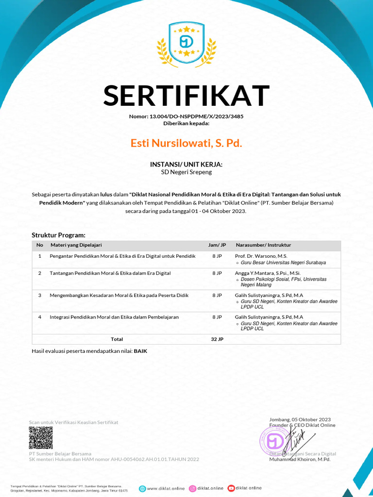 Sertifikat-13.004 DO-NSPDPME X 2023 3485 | PDF