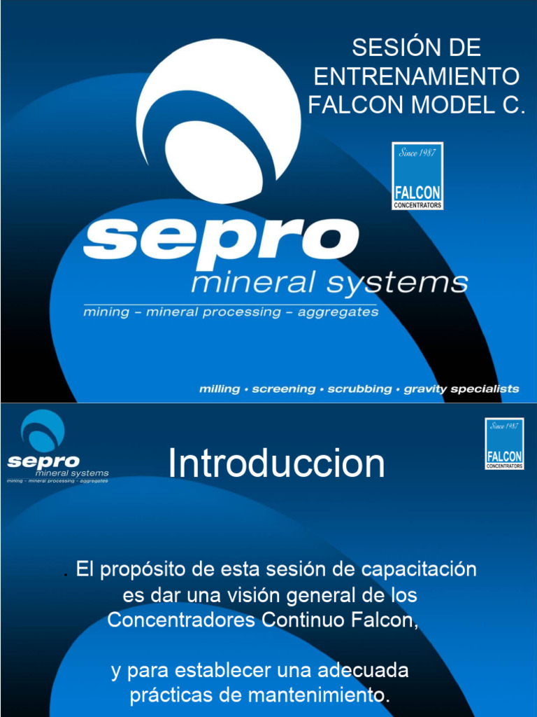 Capacitación en Concentradores Falcon C | PDF | Agua | Cantidad