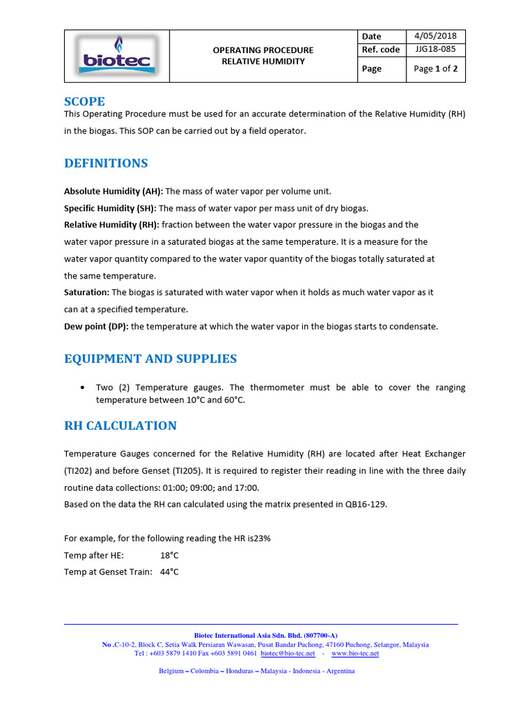JJG18-085 (FMO SOP Relative Humidity) May 04 | Download Free PDF | Humidity | Water Vapor