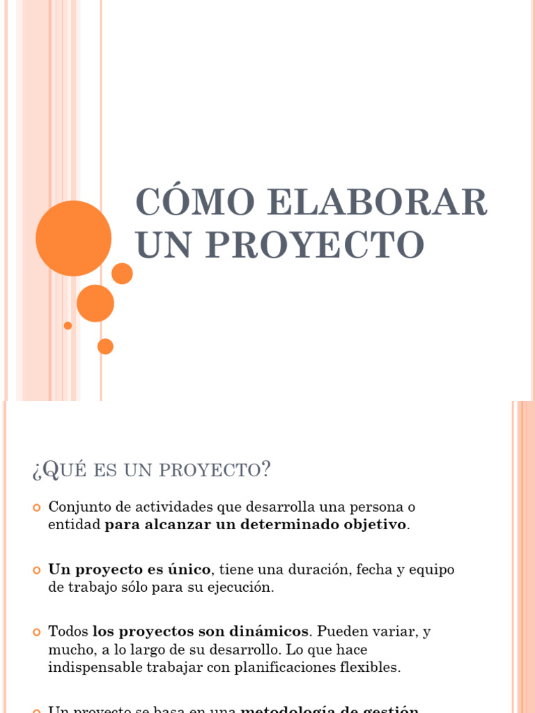 Como Elaborar Un Proyecto | PDF | Evaluación | Planificación